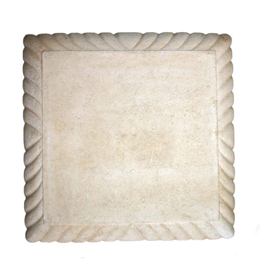 14 in. x 14 in. Sand Concrete Roman Step Stone 100064942 - The Home Depot