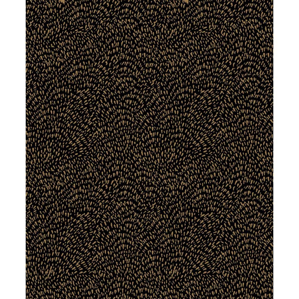 Zen Collection Black/Gold Fan Fleck Metallic Sheen Finish Non-Pasted ...
