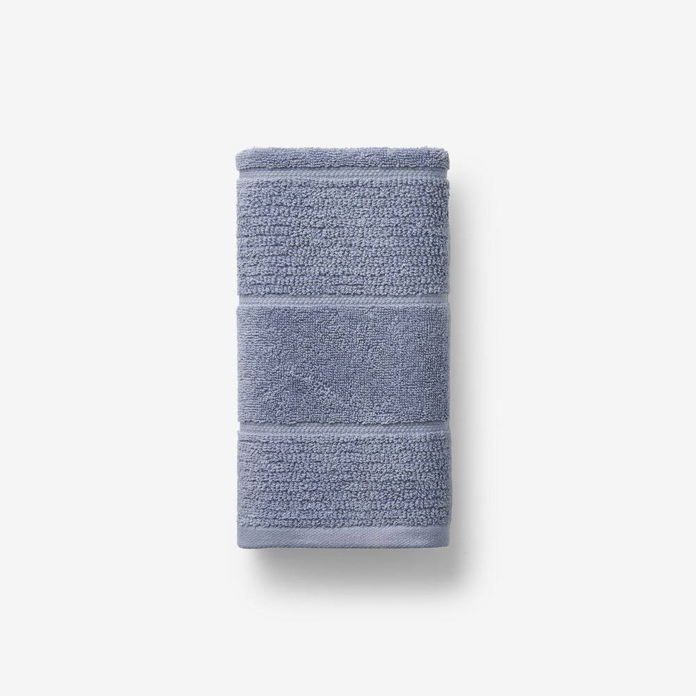 The Company Store Company Cotton Blue Mist Textured Stripe Hand Towel ...