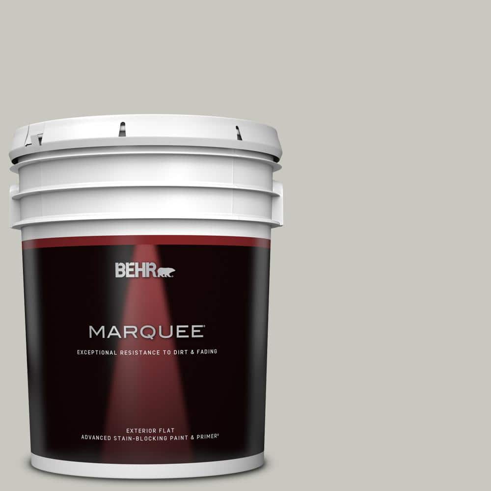 BEHR MARQUEE 5 gal. #N360-2 Silver Marlin Flat Exterior Paint & Primer ...