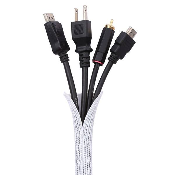 Alex Tech 1/2 in.-10 ft. Cable Management Sleeve Cord Organizer Cable ...