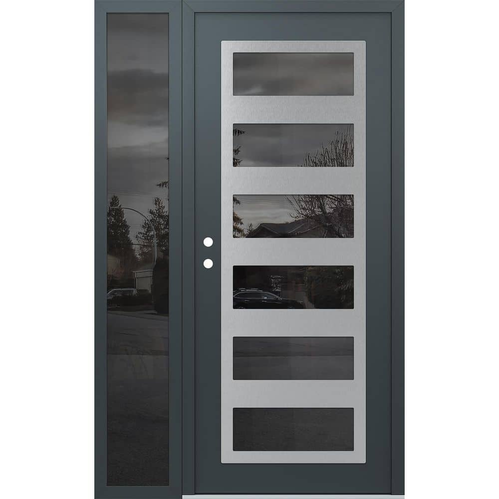 Tessari Doors C9 52 in. x 80 in. Silver P Right-Hand/Inswing Mirrored ...