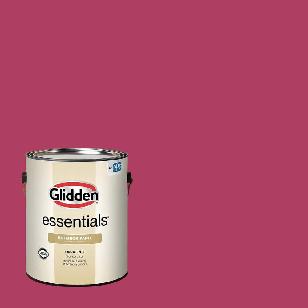 Glidden Essentials 1 gal. PPG1183-7 Heart's Desire Satin Exterior Paint ...