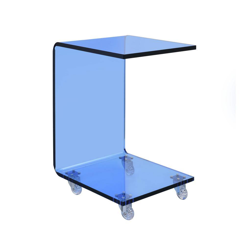 Picket House Furnishings Peek Acrylic 13 in. Snack Table in Blue CIR444STE
