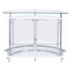 Benjara Contemporary White Bar Unit with Clear Acrylic Front BM68992 ...