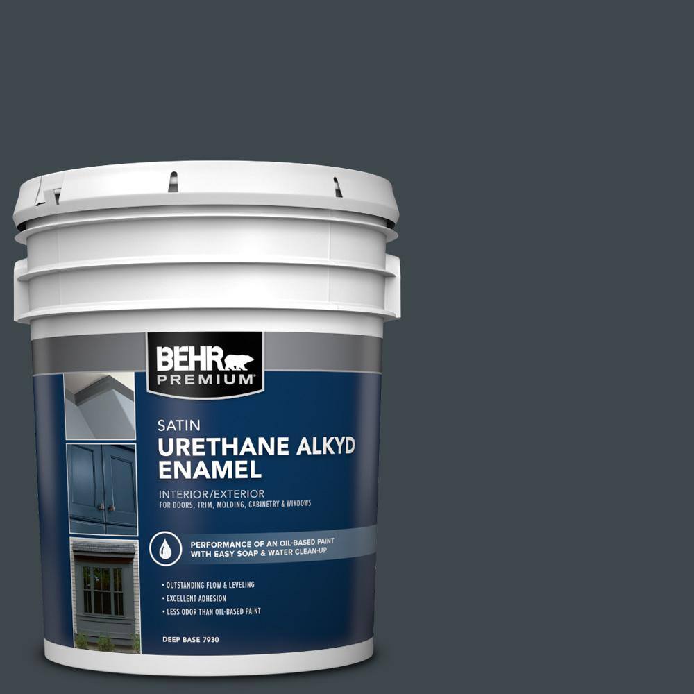 BEHR PREMIUM 5 gal. #PPU25-23 Winter Way Urethane Alkyd Satin Enamel ...