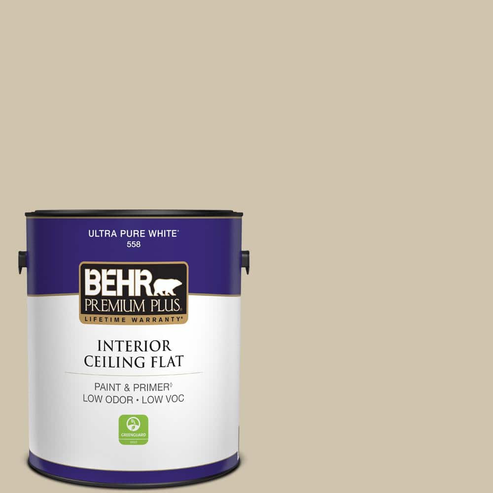 BEHR PREMIUM PLUS 1 gal. #HDC-NT-18 Yuma Sand Ceiling Flat Interior ...