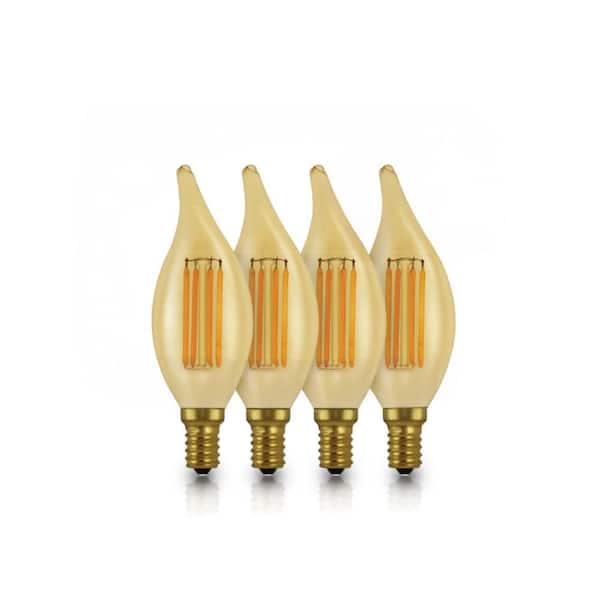 Viribright 40-Watt Equivalent LED Light Bulb, B10 Shape, E12 Base ...