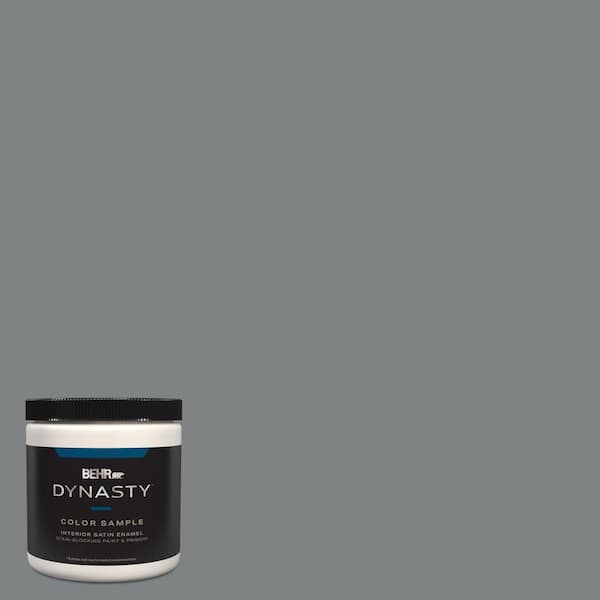 BEHR DYNASTY 8 oz. #PPU26-03 Legendary Gray Satin Enamel Stain-Blocking ...