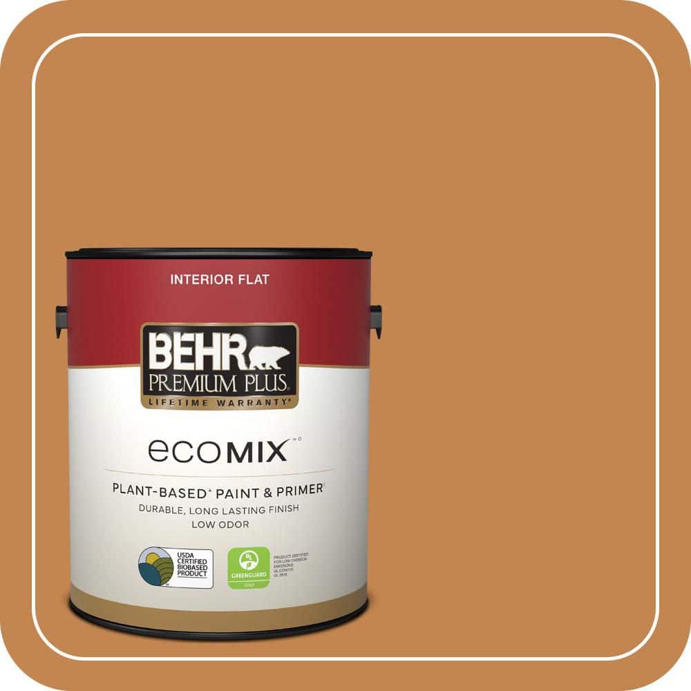 BEHR PREMIUM PLUS 1 gal. #PPU4-03 Butter Rum Flat EcoMix Plant-Based ...