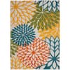Nourison Aloha Turquoise Multicolor 7 ft. x 10 ft. Floral Contemporary ...