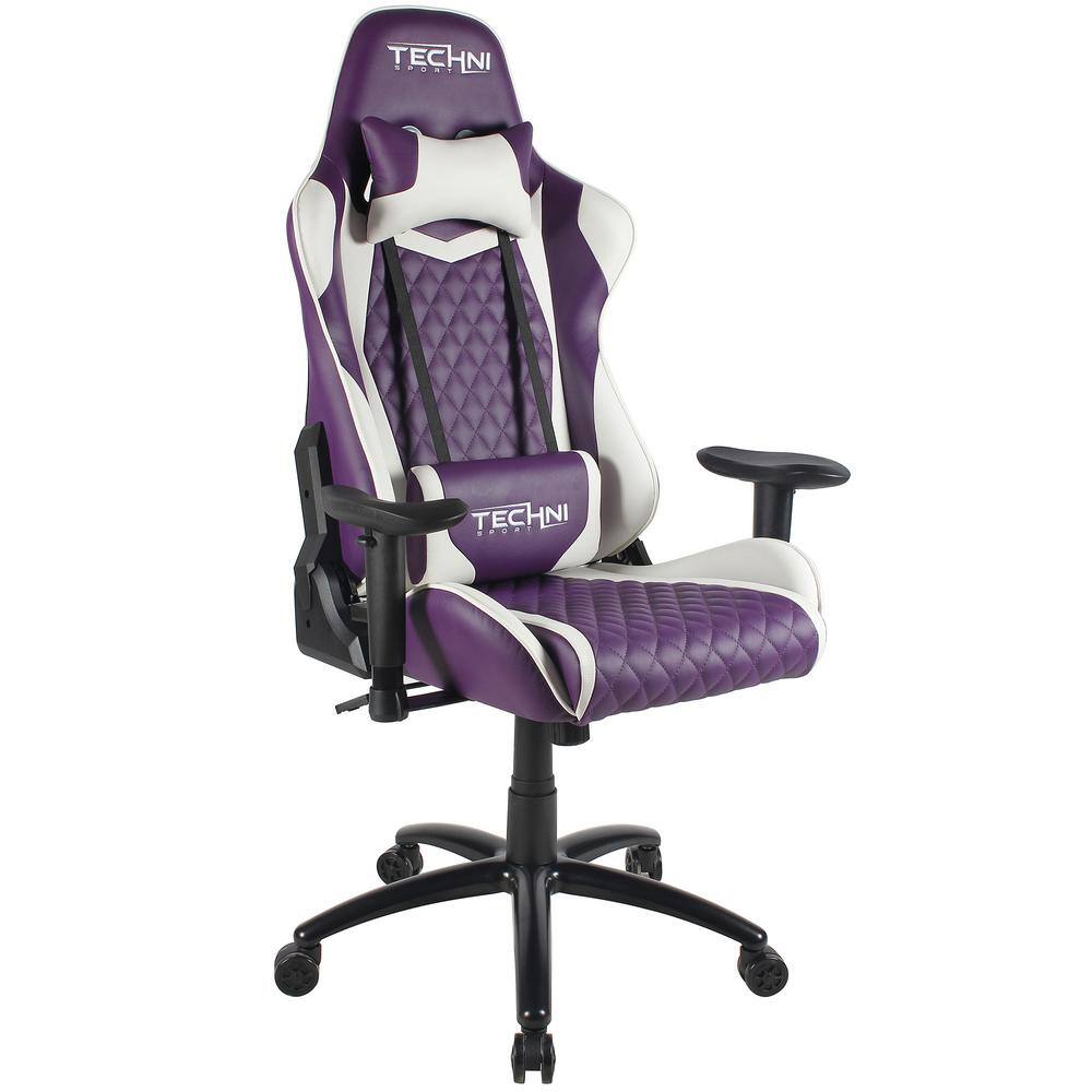 Techni Sport Purple Ergonomic High Back Racer Style Video Gaming Chair ...