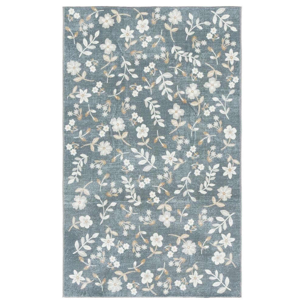 SAFAVIEH Martha Stewart Washable Dark Gray/Beige 4 ft. x 6 ft. Machine ...