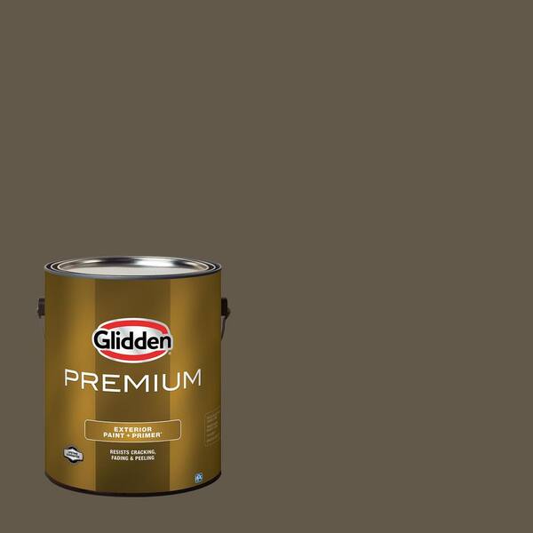 Glidden Premium 1 gal. PPG1000-7 Chocolate Lab Flat Exterior Latex ...