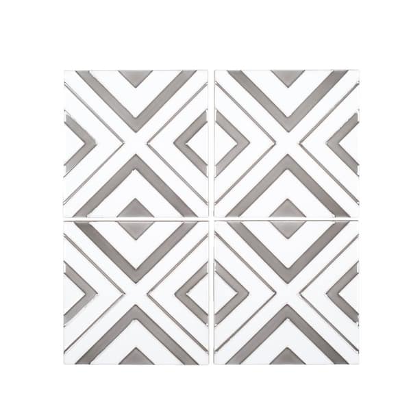 Jeffrey Court Reflection Gray 6 in. x 6 in. Glossy Ceramic Wall Tile (0 ...