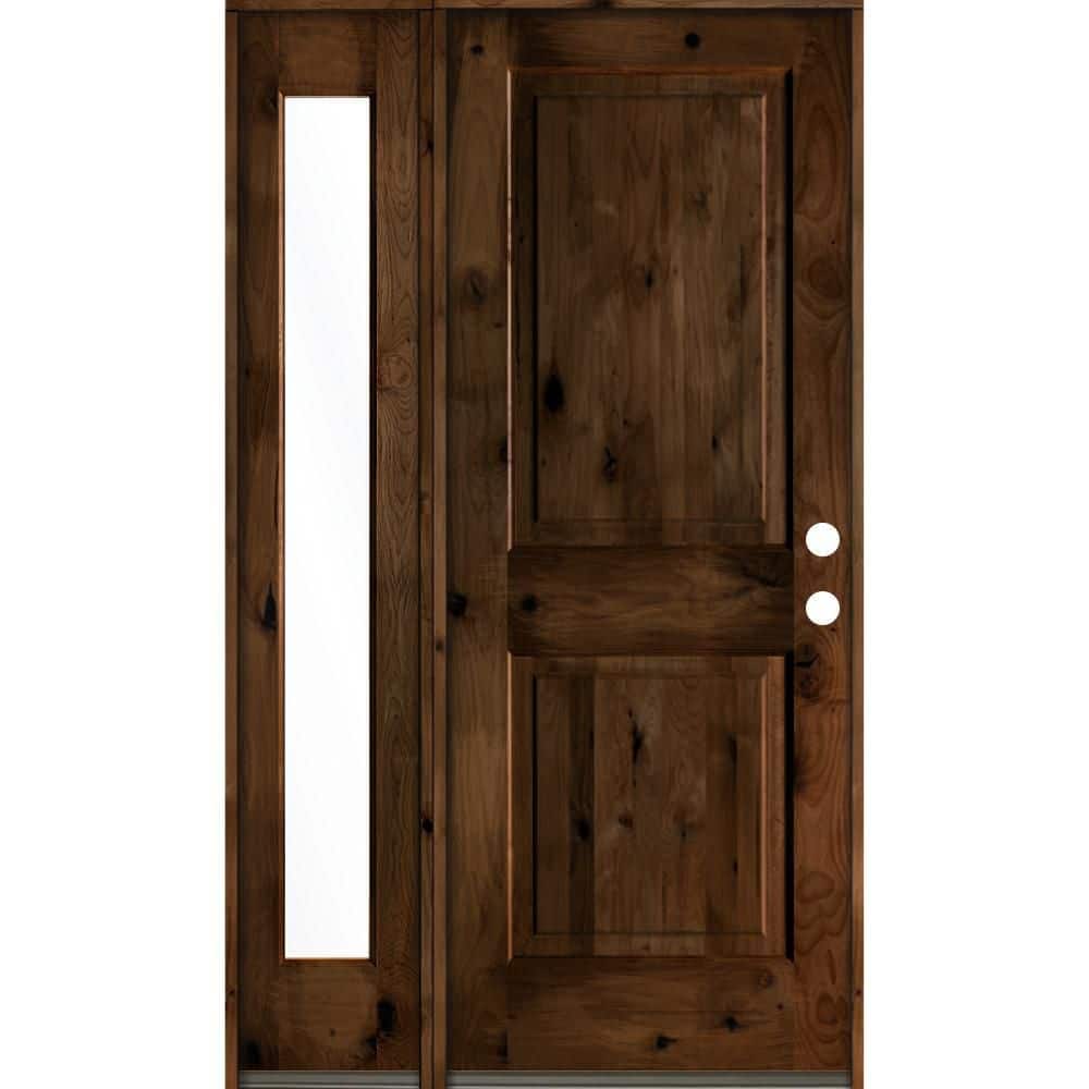 Krosswood Doors 46 in. x 80 in. Rustic knotty alder Left-Hand/Inswing ...
