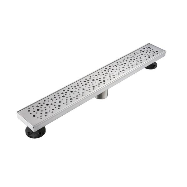 Elegante Drain Collection 24 in. Linear Stainless Steel Shower Drain ...