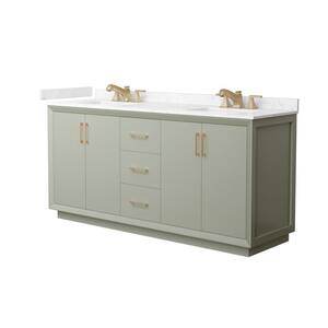 Altair Clayton 60 in. Double Freestanding Washed Light Brown Bath ...