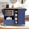 FUNKOL Blue Kitchen Island Kitchen Cart with Storage Cabinet and ...