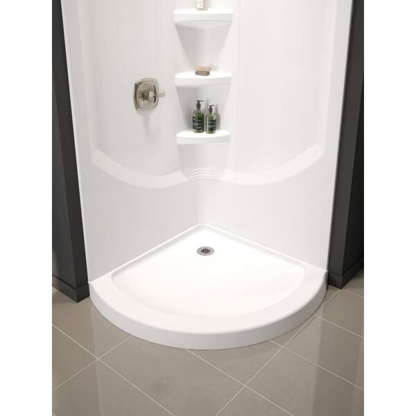 Delta 38 in. L x 38 in. W x 72 in. H Corner Shower Kit with Sliding ...