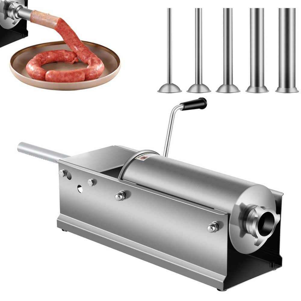 SKYSHALO Horizontal Sausage Stuffer 5 L/11 lbs. Manual Sausage Maker ...