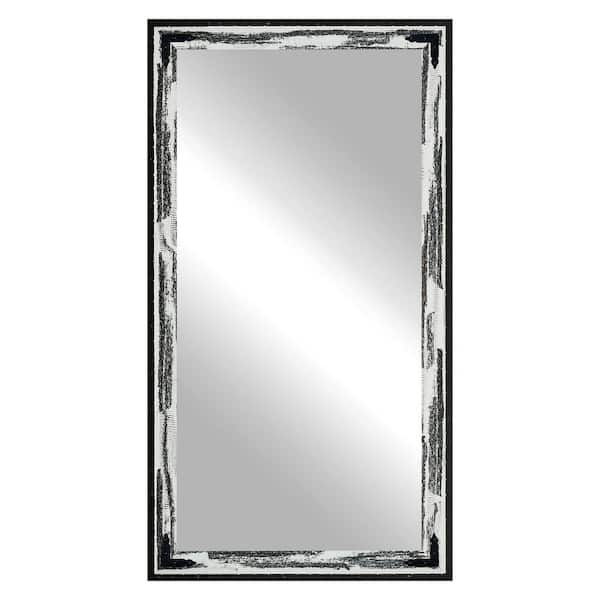 Rayne Mirrors 78 in. W x 39 in. H Rayne Ivory/Black Distressed Vanity ...