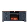FESTIVO 70 in. Farmhouse Wooden TV Stand with Electric Fireplace in ...