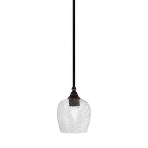 Sparta 100-Watt 1-Light Black Copper Mini Pendant Light with Smoke ...