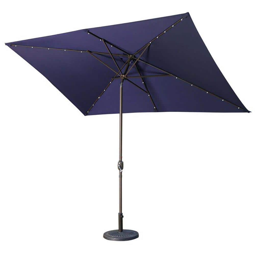 Zeus & Ruta 10 ft. Patio Umbrella with Solar Lights - 30 LED ...