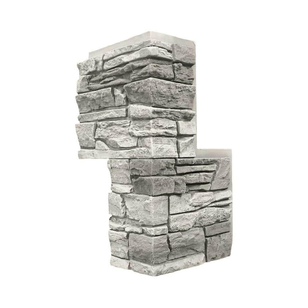 GenStone Stacked Stone Arctic Smoke 24 in. x 12 in. Faux Stone Siding ...
