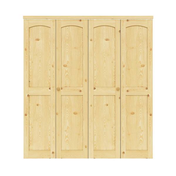 ARK DESIGN 72 in. x 80 in. Arch Panel 2-Lite Solid Core Unfinished Pine ...