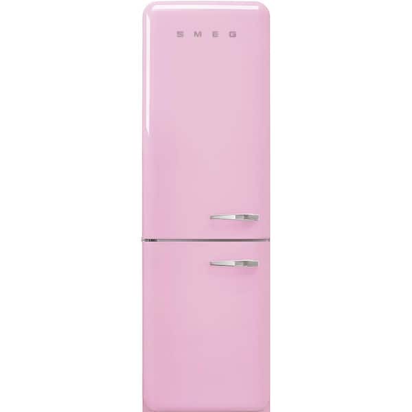 smeg FAB32 Retro 60cm Refrigerator w/ Bottom-Freezer. Pink. Left Hinge ...