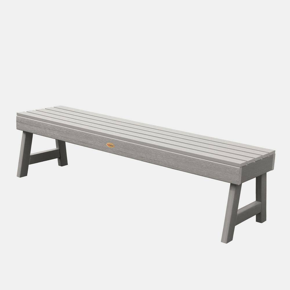 Highwood 60 in. 2-Person Harbor Gray Recylced Plastic Outdoor Bench AD ...