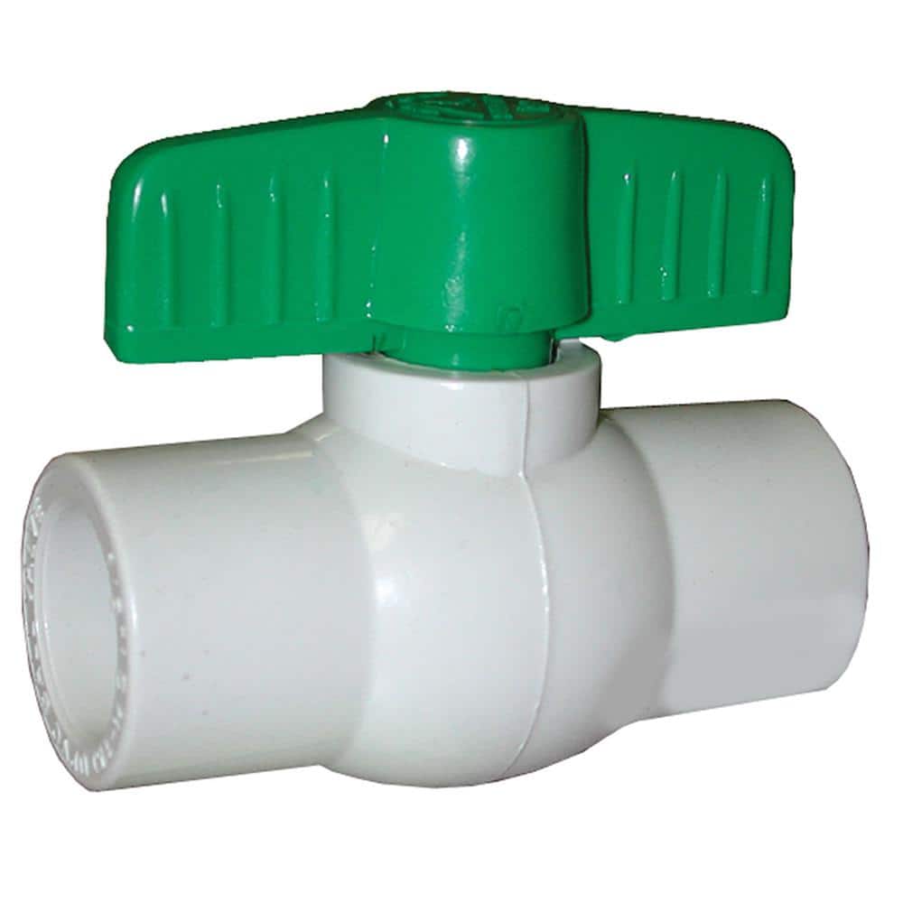 JONES STEPHENS PVC 2 in. x 2 in. Straight Ball Valve with Solvent Ends ...