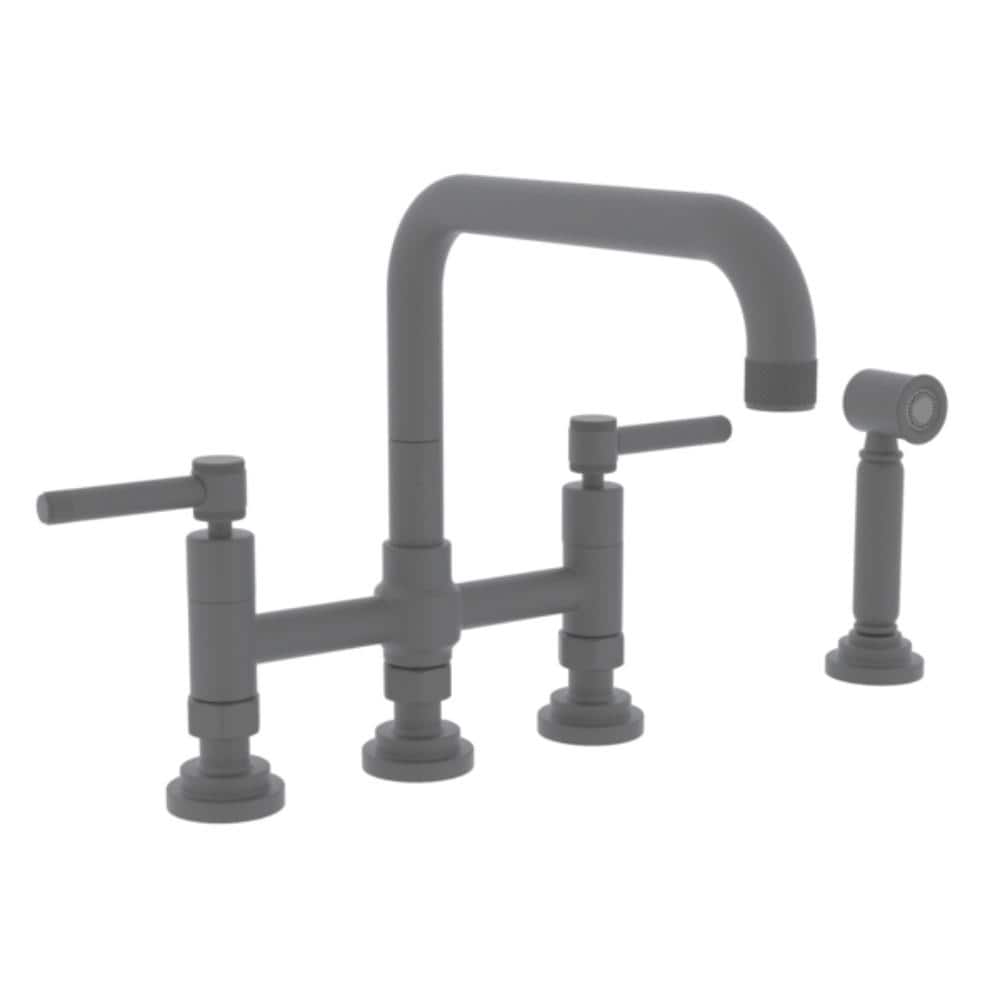 ROHL Campo Kitchen Two Handle Bridge Kitchen Faucet with Side Spray in ...