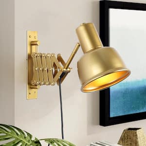 Zompoo Modern 5.9 in. 1 Light Plug in Wall Sconces with Black Swing Arm ...