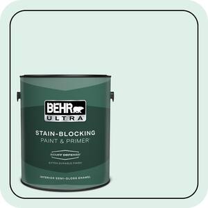 BEHR DYNASTY 8 oz. #490C-1 Ice Cube Semi-Gloss Enamel Stain-Blocking ...