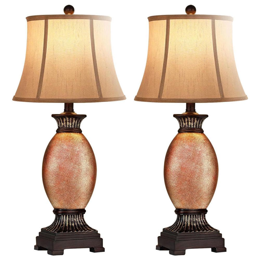 Rottogoon 27. 5in Farmhouse Brown Resin Table Lamps for Living Room ...