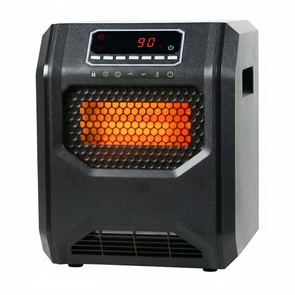 1500W Quartz Infrared Heater with Remote Control, 6 Tubes, 250 sq. ft ...