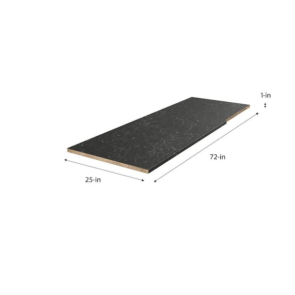 Latitude 59 6ft. L x 25 in. D Right Miter Laminate Countertop in Matte ...