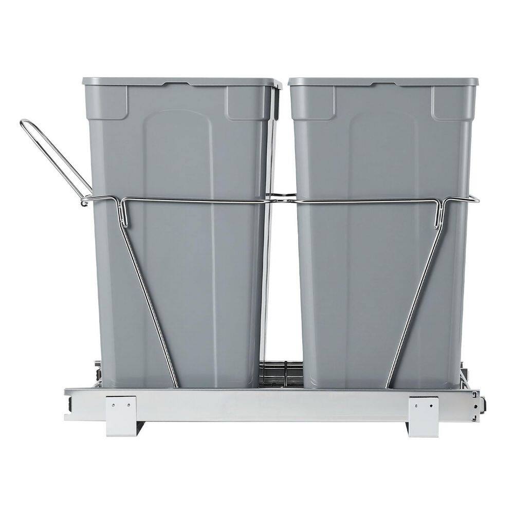 SKYSHALO Pullout Trash Can 35 qt. x2 for Kitchen Cabinet, Under Sink ...