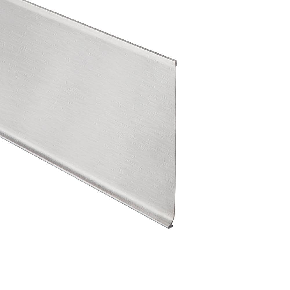 Schluter Designbase-SL-E Brushed Stainless Steel 6-3/8 in. x 8 ft. 2-1/ ...