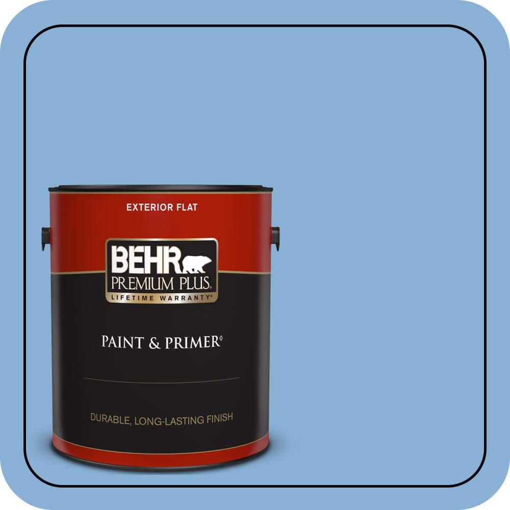BEHR PREMIUM PLUS 1 gal. #PPU15-12 Bluebird Flat Exterior Paint ...