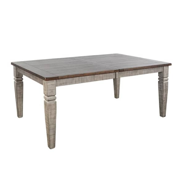 Benjara Camie Brown and Gray Wood 66 in. 4-Legs Dining Table Seating ...