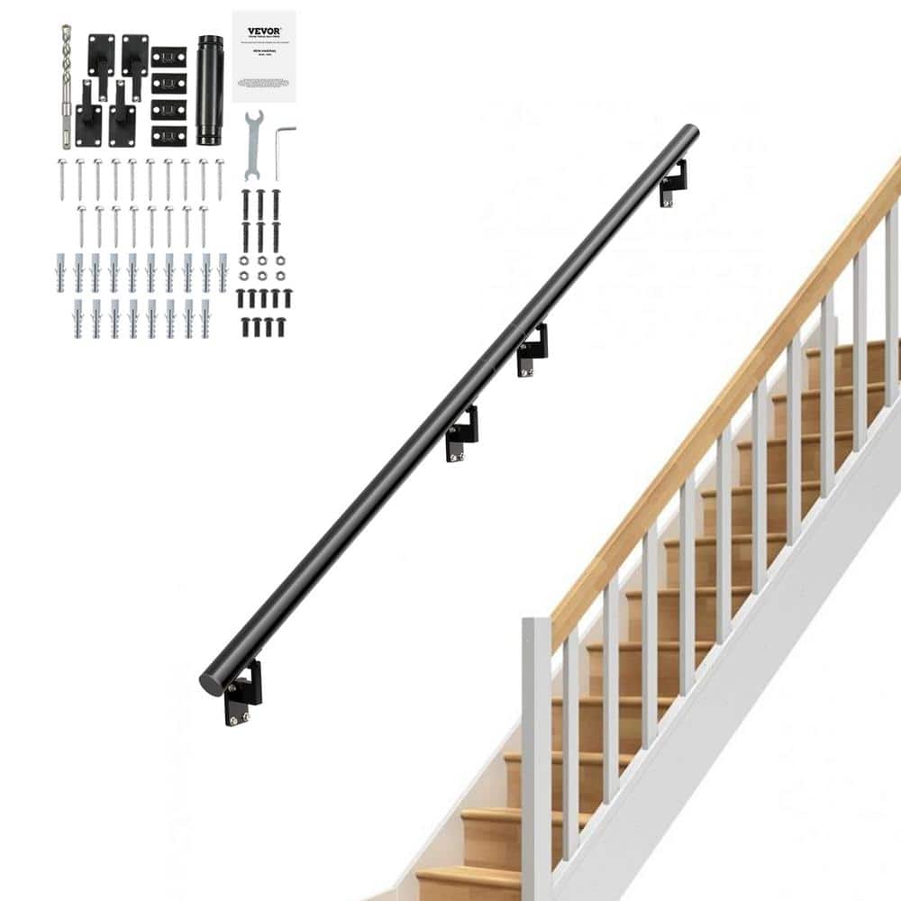 Aluminum Handrail Houseables 6FT Aluminum Stair Handrail - Modern Flat ...