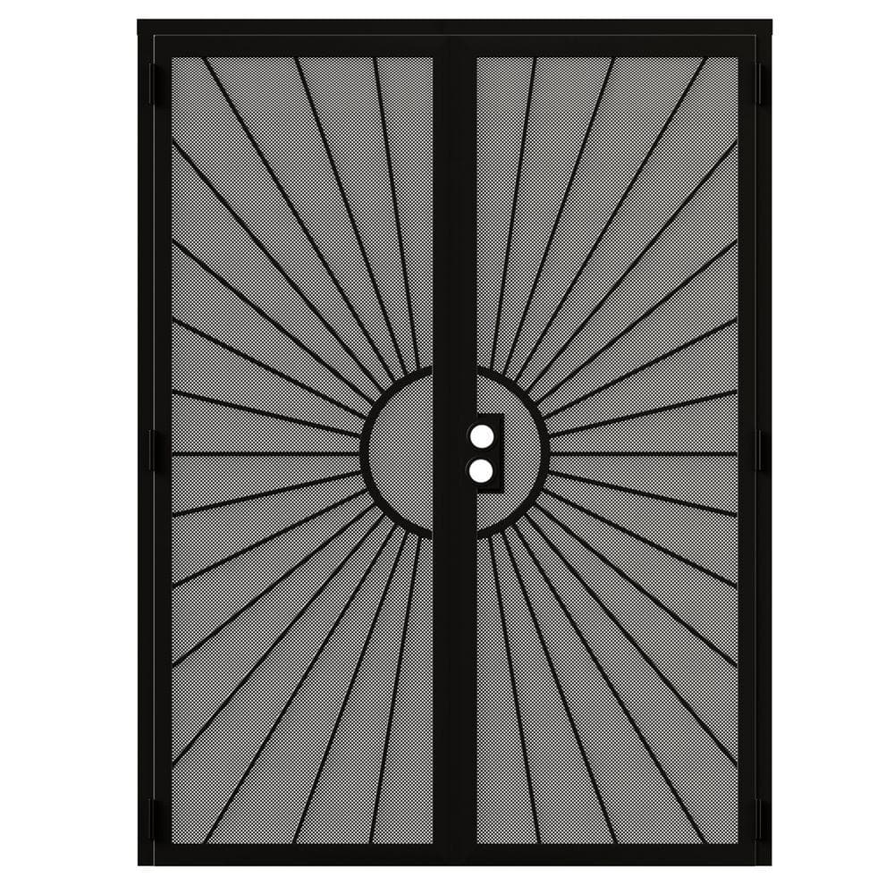 EH PUERTA 64 in. x 80 in. Universal/Reversible Hinging Black Surface ...