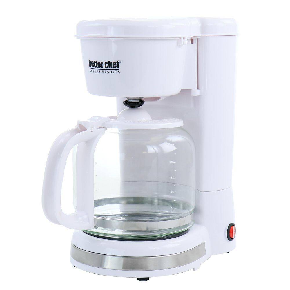 Better Chef 12 Cup 900 Watt Coffee Maker in White 986117961M - The Home ...