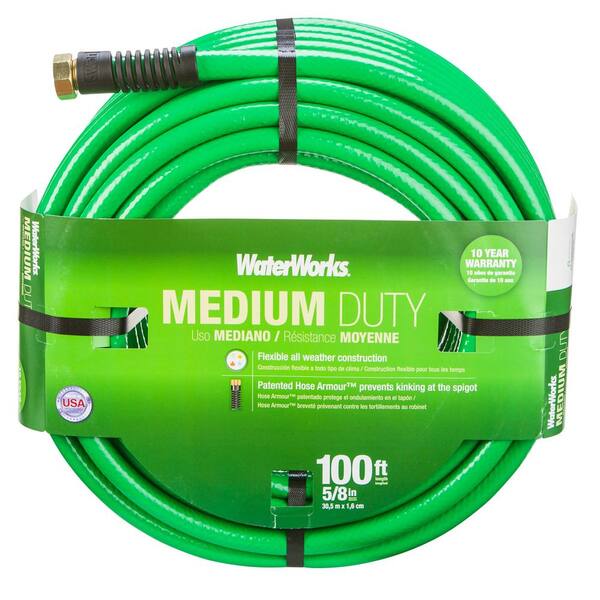 WATERWORKS WeatherFlex 5/8 in. x 100 ft. Medium Duty Garden Hose ...