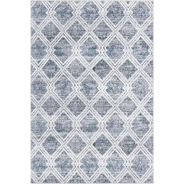 Unique Loom Kamala Washable Modern Trellis Ivory 5 ft. 3 in. x 8 ft ...