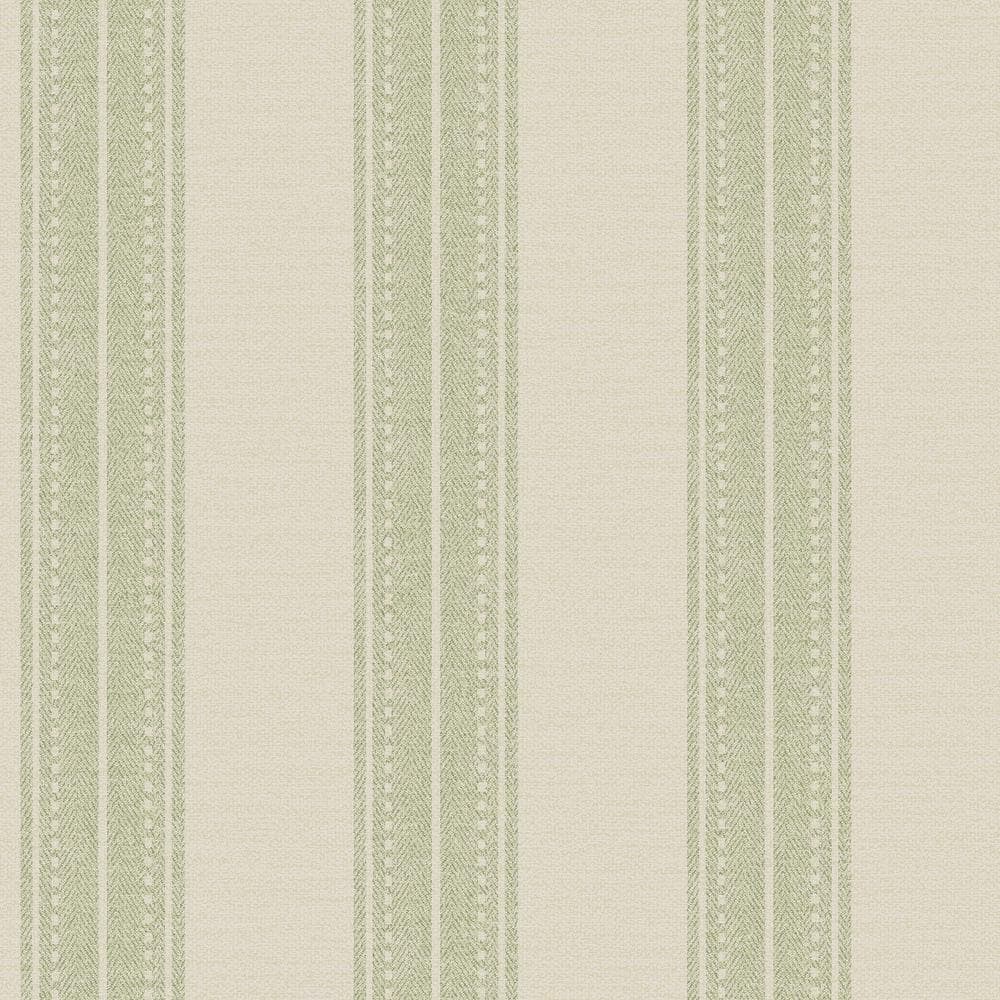HOLDEN Linen Stripe Sage Green Non-Pasted Wallpaper (Covers 56 sq. ft ...